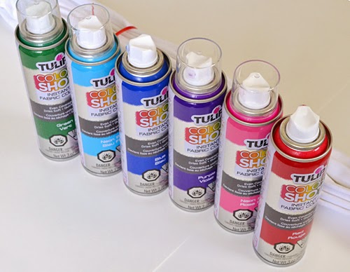 iLoveToCreate Blog: Random Rainbow White Jeans with Color Shot!