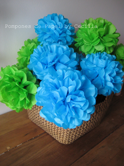 Pompones de Papel: :: Flores de Pompones