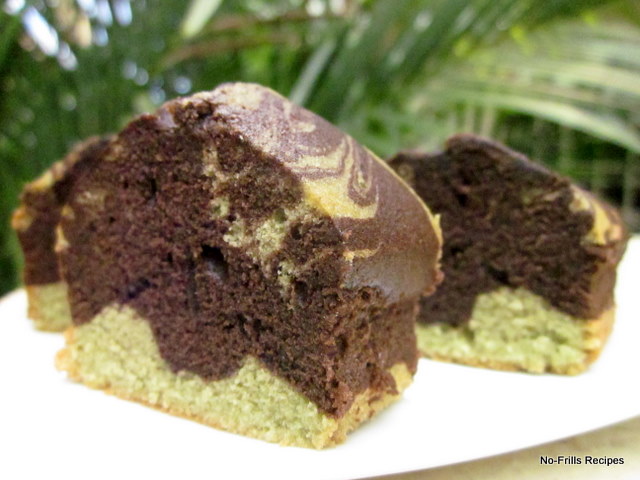 Greentea choco marble cake