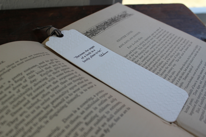 Flywheel: Lovely letterpress bookmarks printed this week....