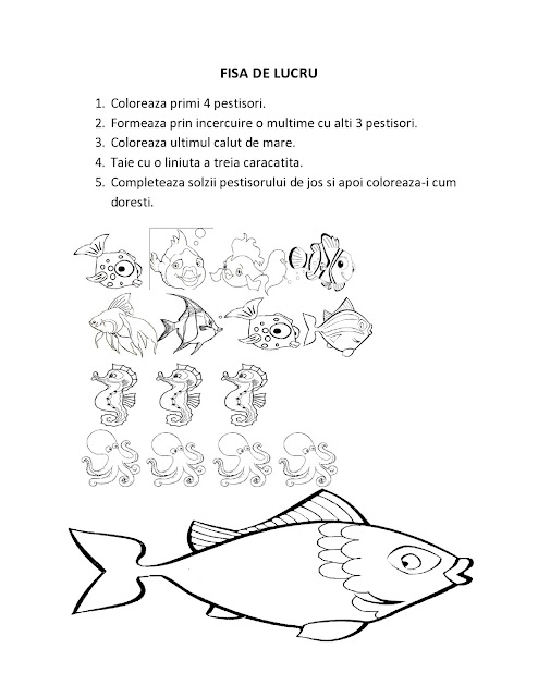 FISE DE LUCRU - animale SUBACVATICE :: Fise de lucru - gradinita si scoala