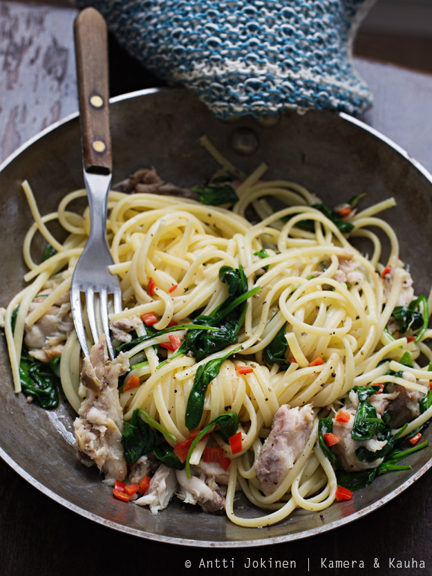 Makrillia, pinaattia ja pastaa | Pasta with Mackerel and Spinach ...