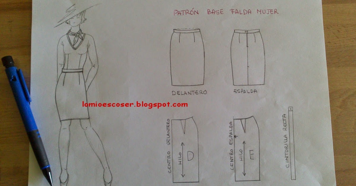 Lo Mio Es Coser Y Hacer Patrones Patrón Base Para Falda De Mujer Delantero