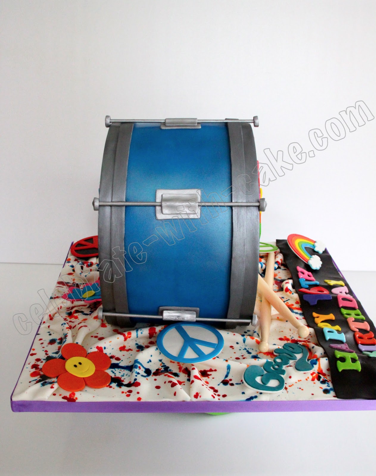 Marching Band Bass Drum Cake