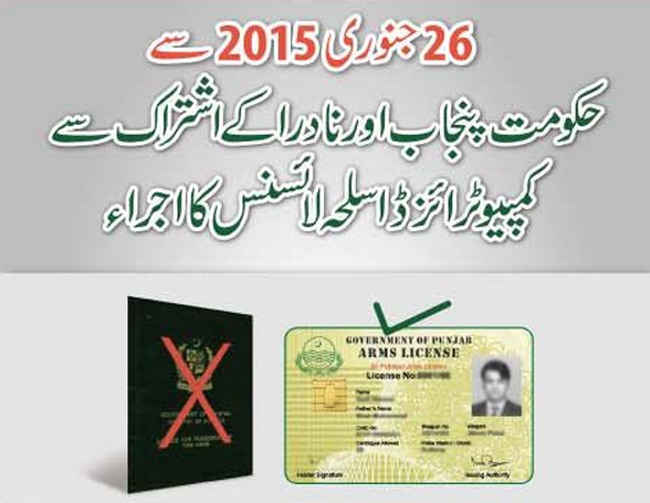 Government of Punjab and NADRA to Issue Computerized Weapon License ...