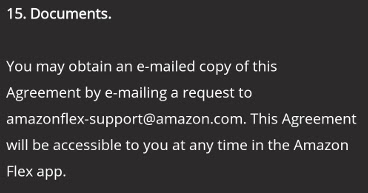 Ranting Queen: Amazon Flex Independent Contractor Terms of Service