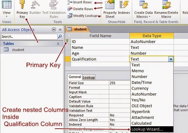 How to create tables in Microsoft Access Database 2010 | MY.NET Tutorials