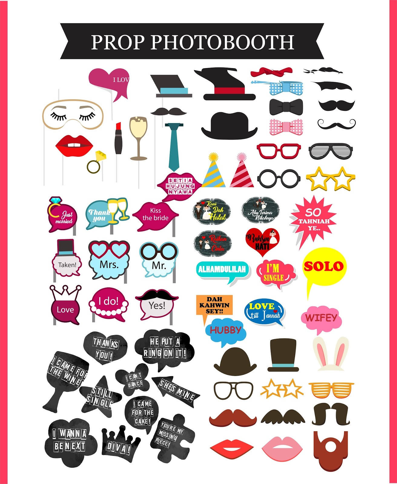 Printing and Advertising Services: Prop Photobooth Kahwin