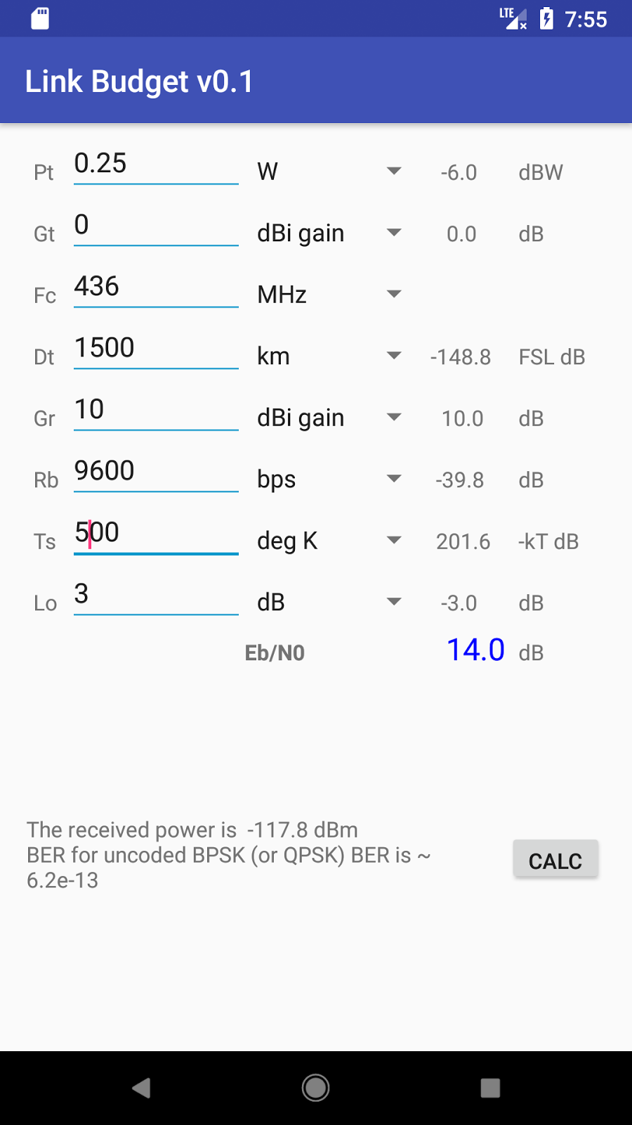 lowSNRblog: Android App for RF and Optical Link Budgets