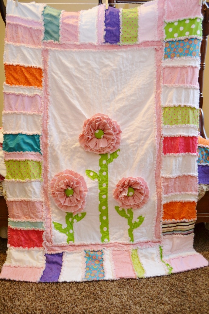 Ruffled Flower Rag Quilt Set Finished | A Vision to Remember All Things ...