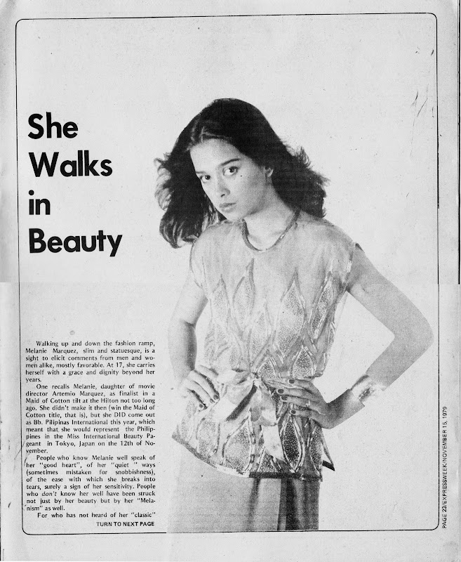 PELIKULA, ATBP.: MELANIE MARQUEZ: SHE WALKS IN BEAUTY (Expressweek ...
