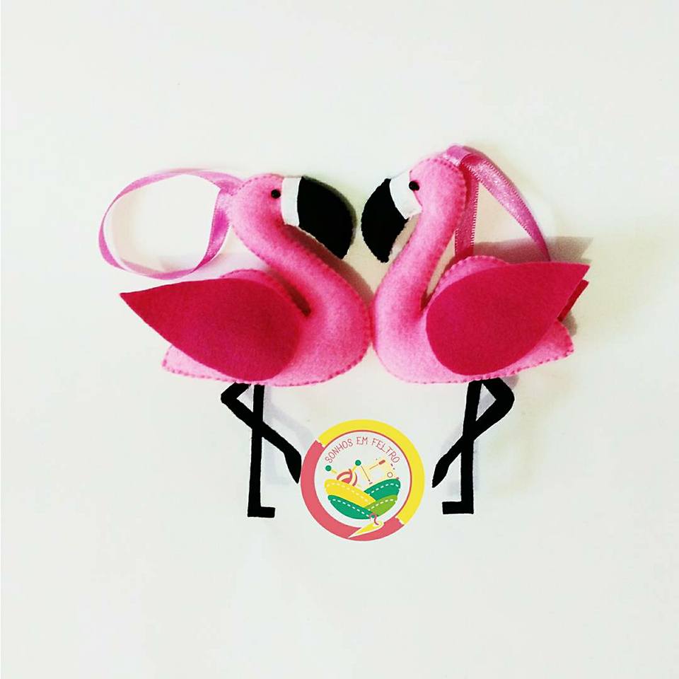 Molde de Flamingo em feltro - Ver e Fazer