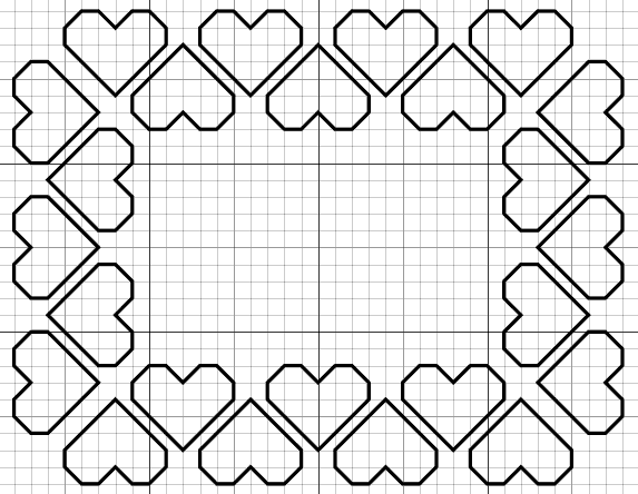 Imaginesque: Blackwork Hearts Border Pattern