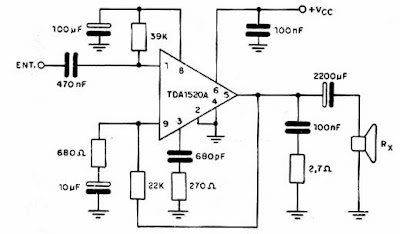 Circuitos Amplificadores : Circuito amplificador de 16 wats de potencia