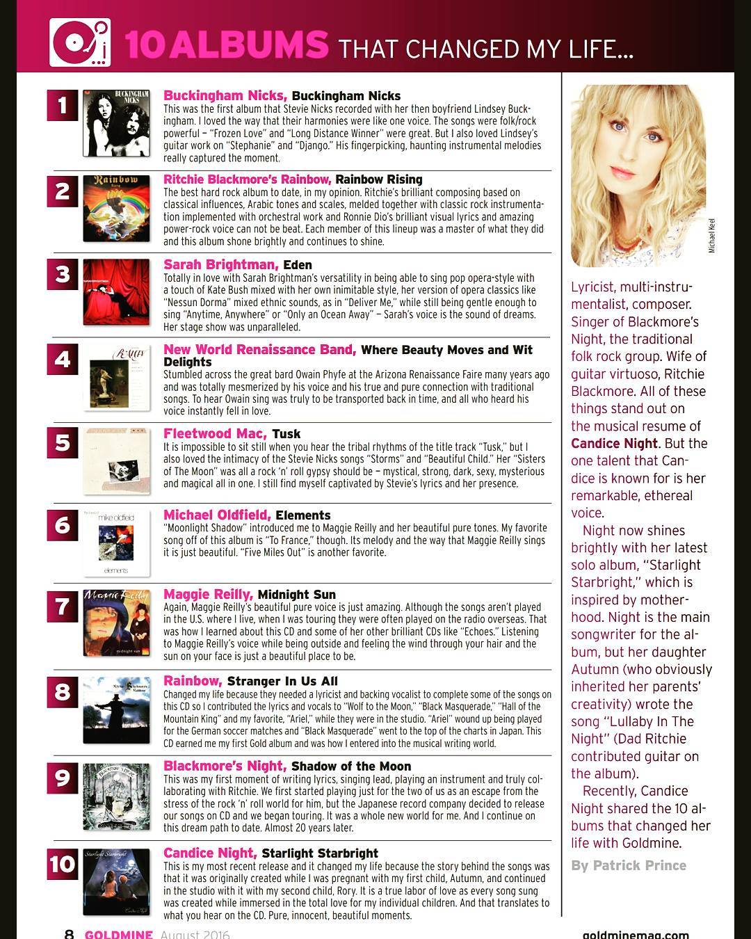 Blackmore's Night Brazil Street Team: Os 10 albuns que mudaram a vida ...