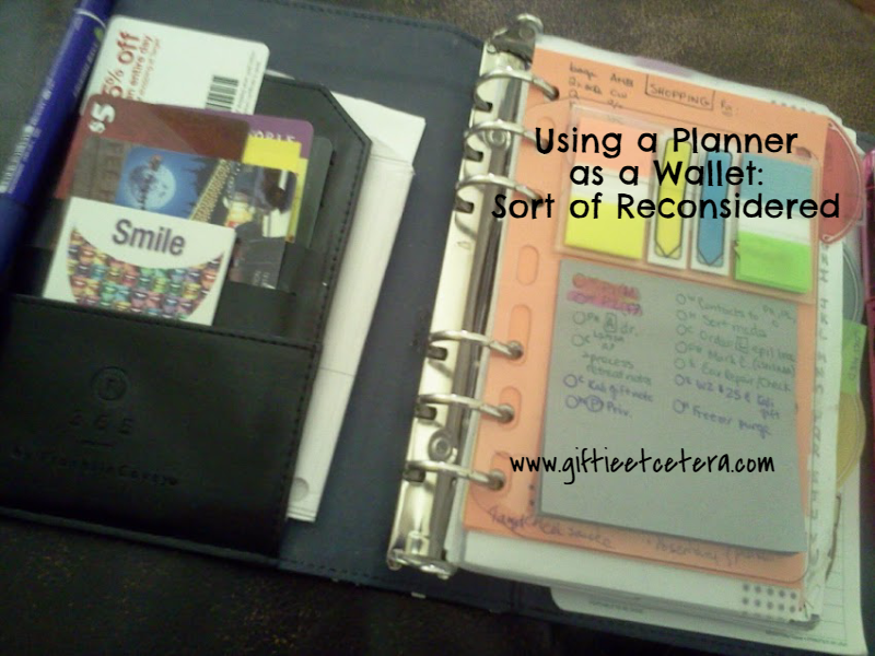 Using a Planner as a Wallet: Sort of Reconsidered | Giftie Etcetera ...