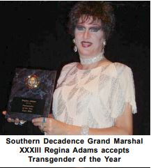 A Gender Variance Who's Who: Regina Adams (1952 - ) widow, performer