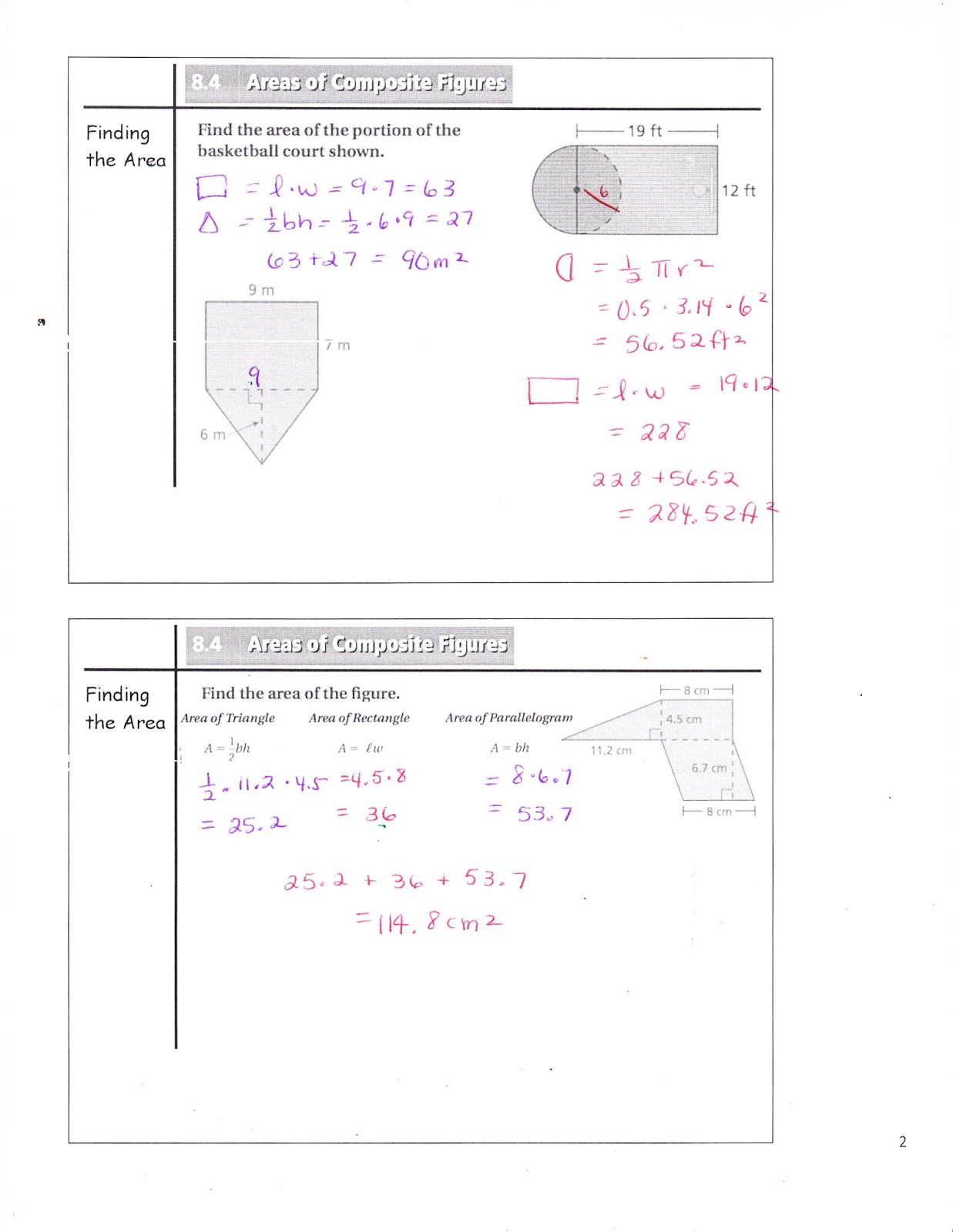 Ms. Jean's Classroom Blog: 8.4 Areas of Composite Figures