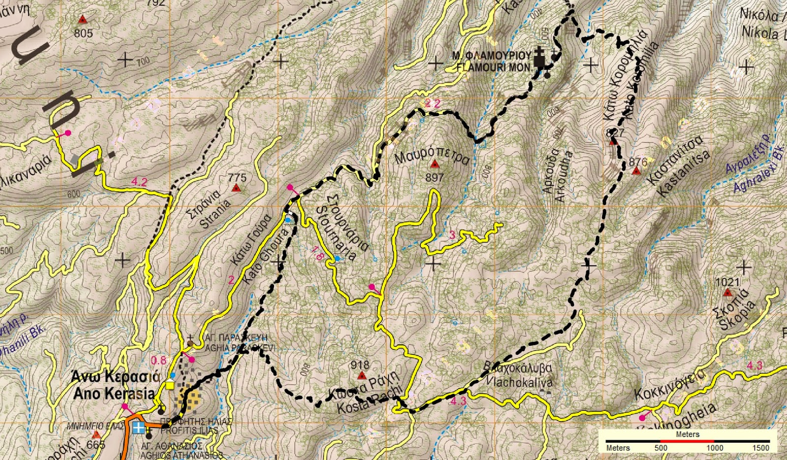 Walking in Pelion: Ano Kerasia-Alfons memorial-Flamouri monastery ...
