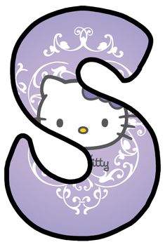 Abecedario Lila con Cara de Hello Kitty. Lilac Alphabet with Hello ...