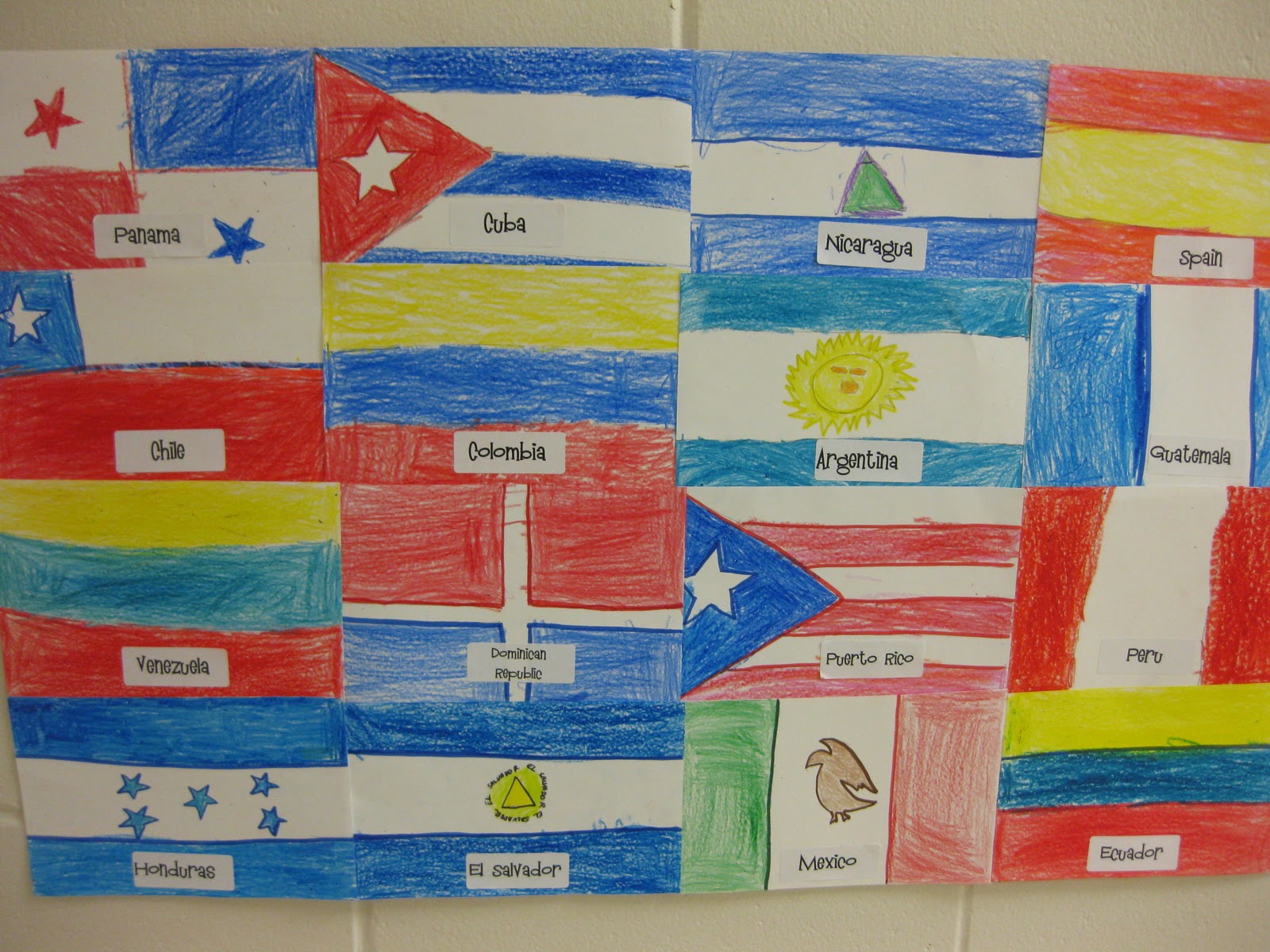 Love my firsties, seconds, and fifthsters! : Hispanic Heritage Flags