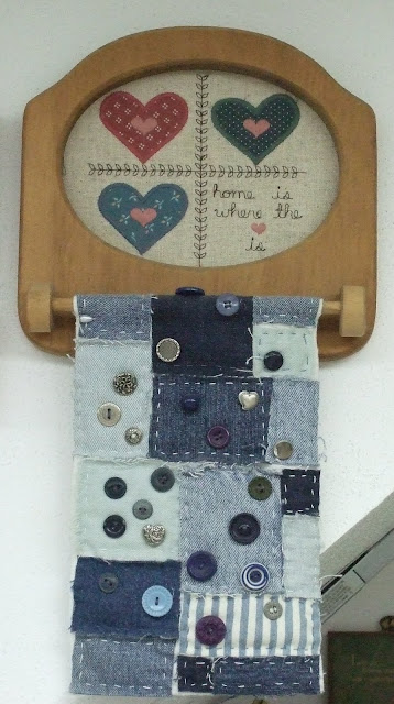 Crafty Sewing and Quilting: Denim Button Wall Hanging - 2003