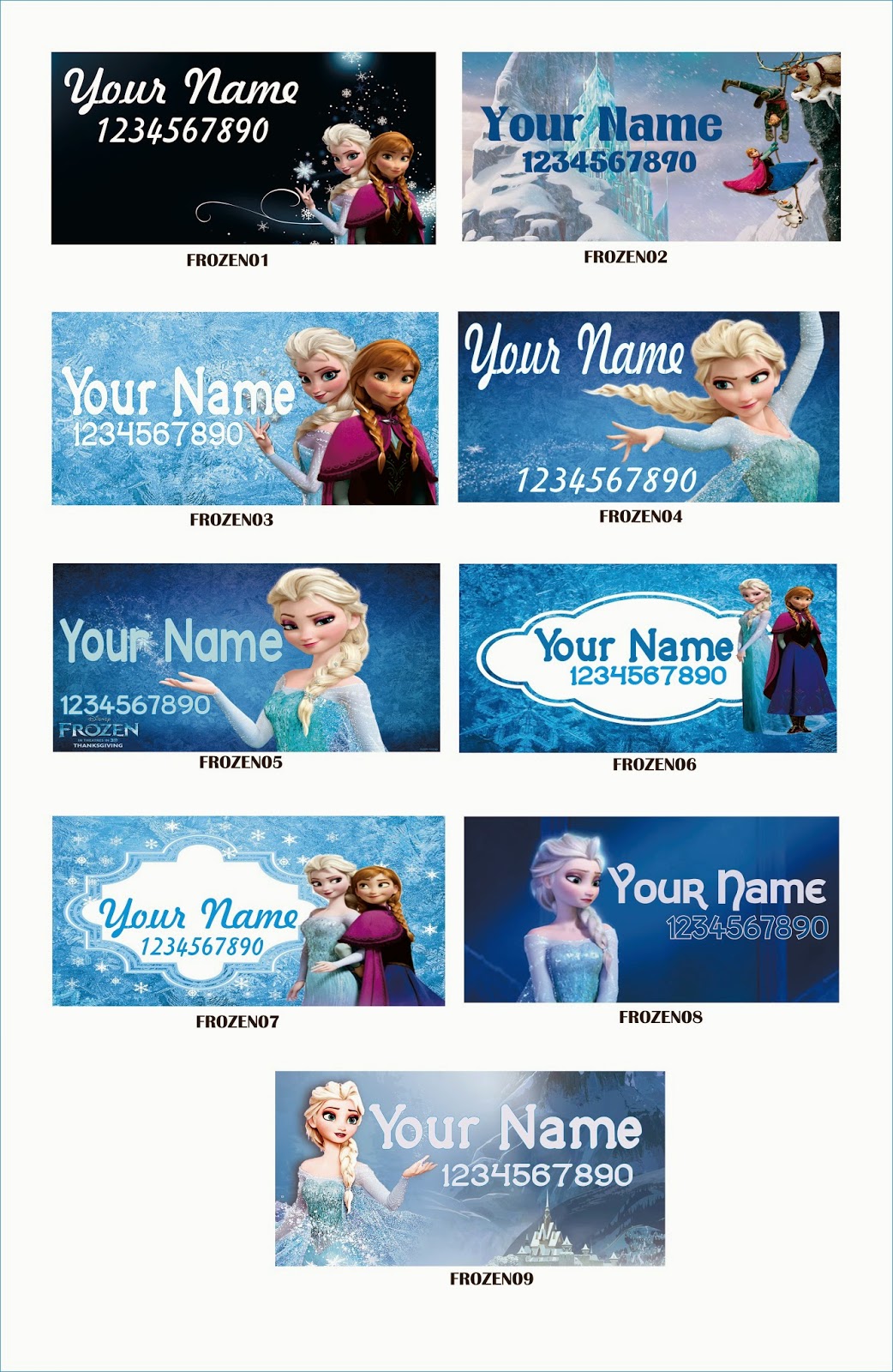 Sticker / Stiker / Label Nama Disney Frozen ~ Jasa Desain & Percetakan ...