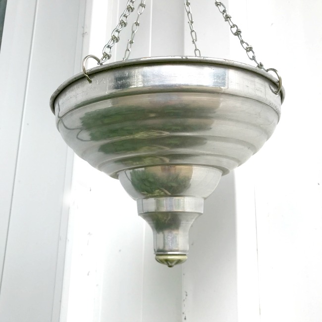 Repurposed Lamp Shade Planter