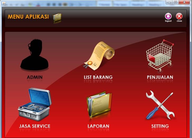 RPL_APLIKASI_KONTER: Desain Aplikasi Form Menu Awal