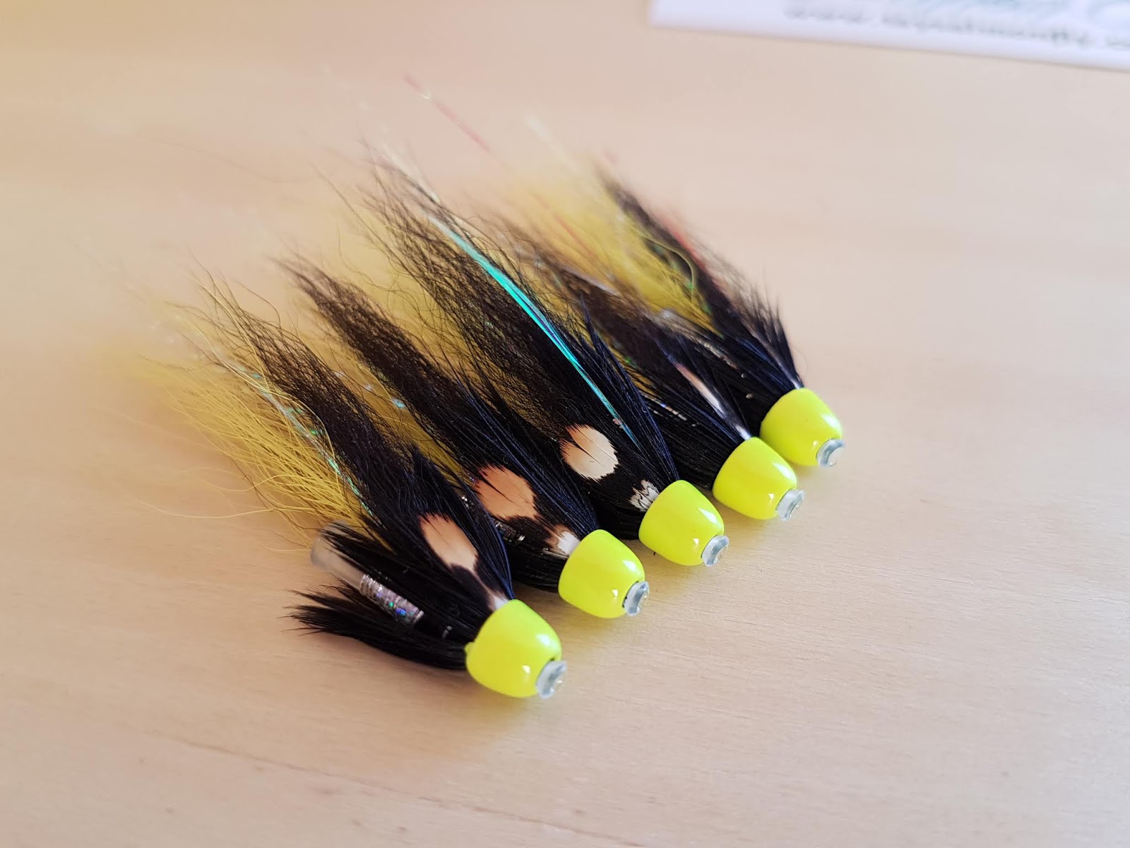 Salmon Fly: Black and Yellow Samurai Shrimp Conehead Salmon Flies - Tay ...