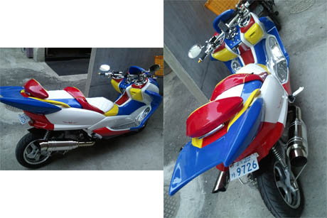 Mobile Suit Gundam inspired motorbikes