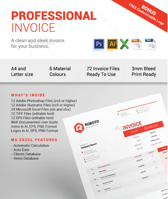 Template PSD - Professional Invoice - Adobe Free Tutorials