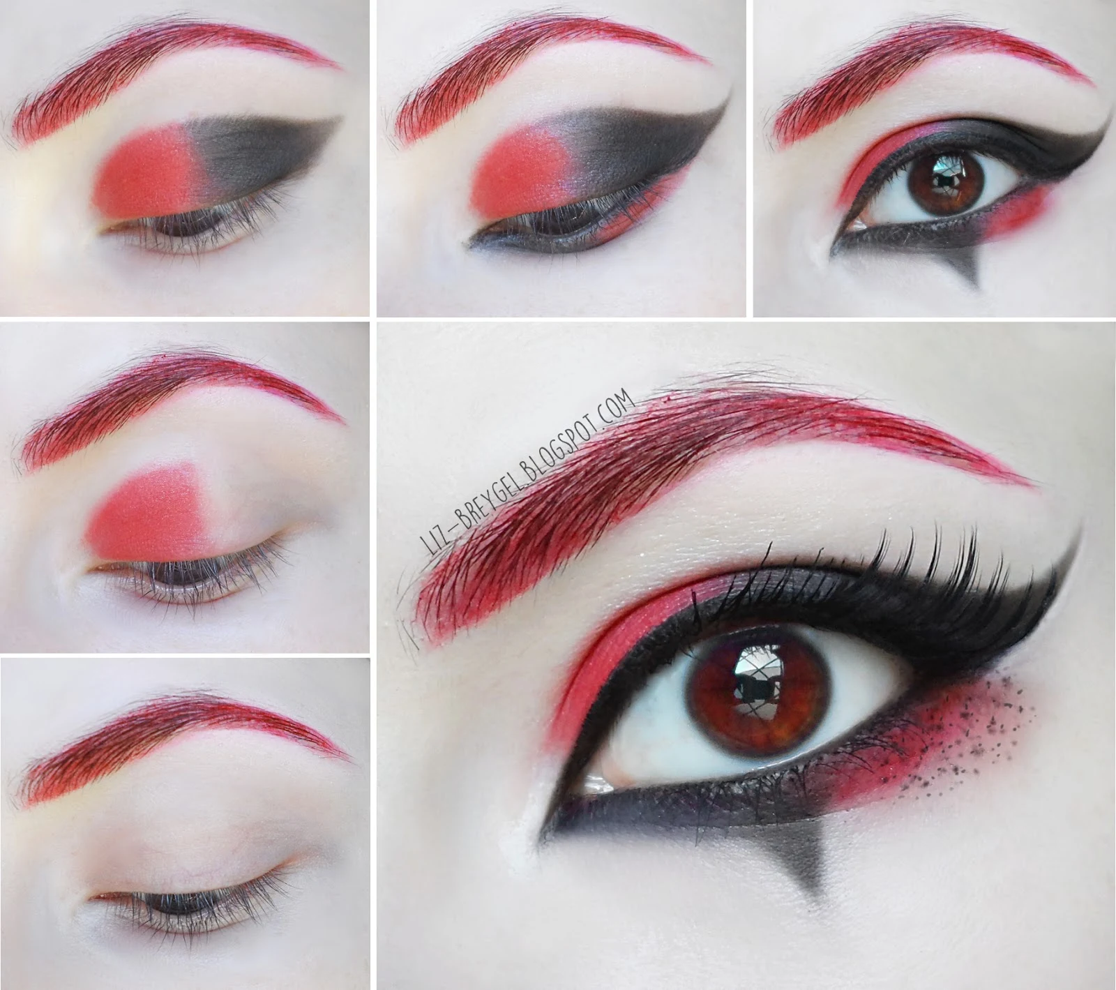 A Terrific Red & Black Harley Quinn Makeup Look For Halloween | January ...