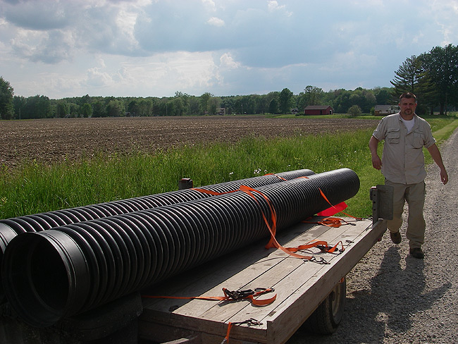 Light Haven Farm: Driveway Culvert Pipe Installed!