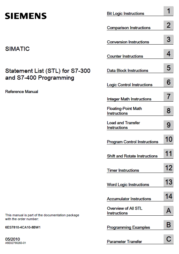 Siemens S7 Programming: STEP 7 - Statement List for S7-300 and S7-400