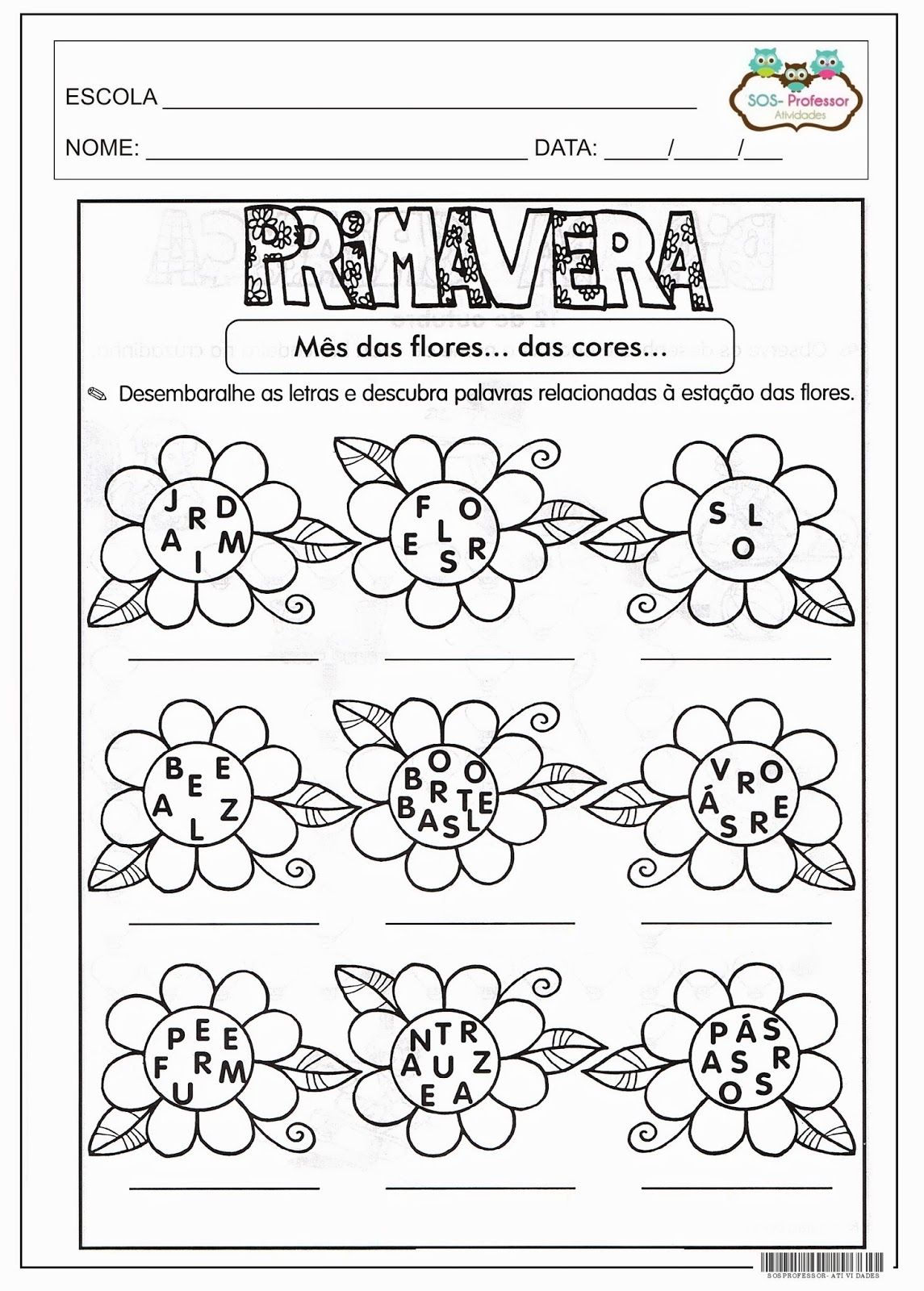 Atividade Primavera 1 Ano - NAZAEDU