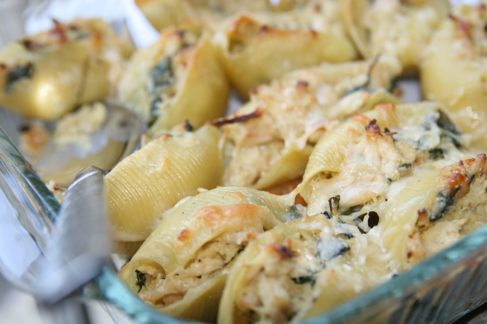 Haystacks & Champagne: Pesto, Spinach, & Chicken Stuffed Shells