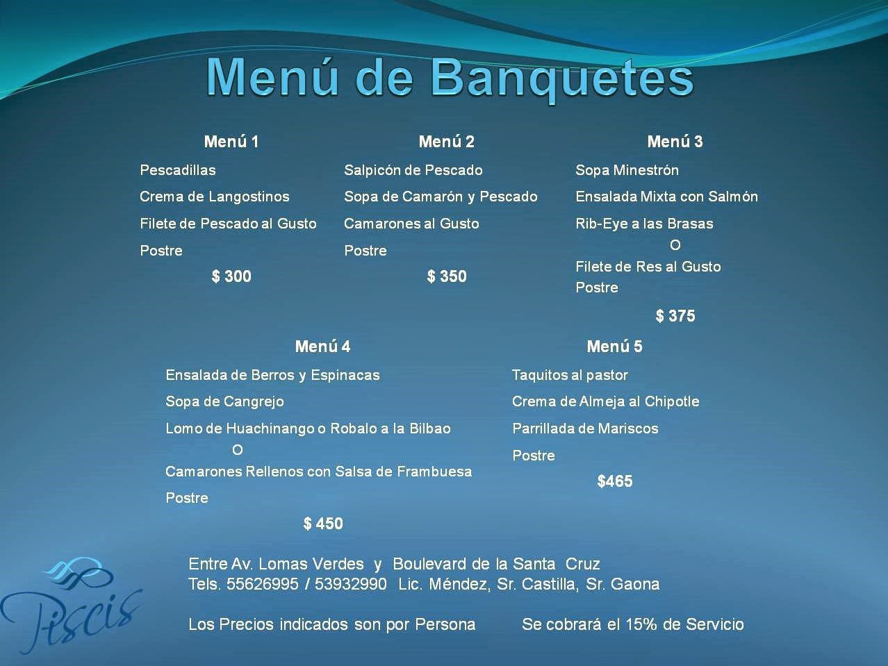 TRABAJO COCINA: cuadro de menus