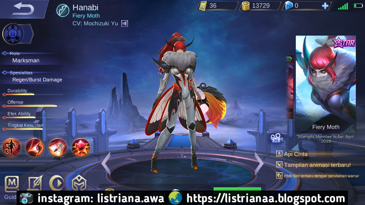 Cara Mendapatkan Skin Starlight Hanabi Fiery Moth Gratis Skin Epic ...