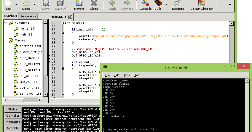 Hello Raspberry Pi: Control the on-board LED using C language