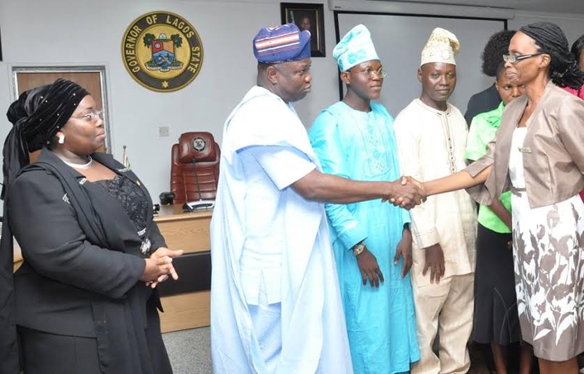 Photos: Ambode and his wife receives one-day governor and his cabinet