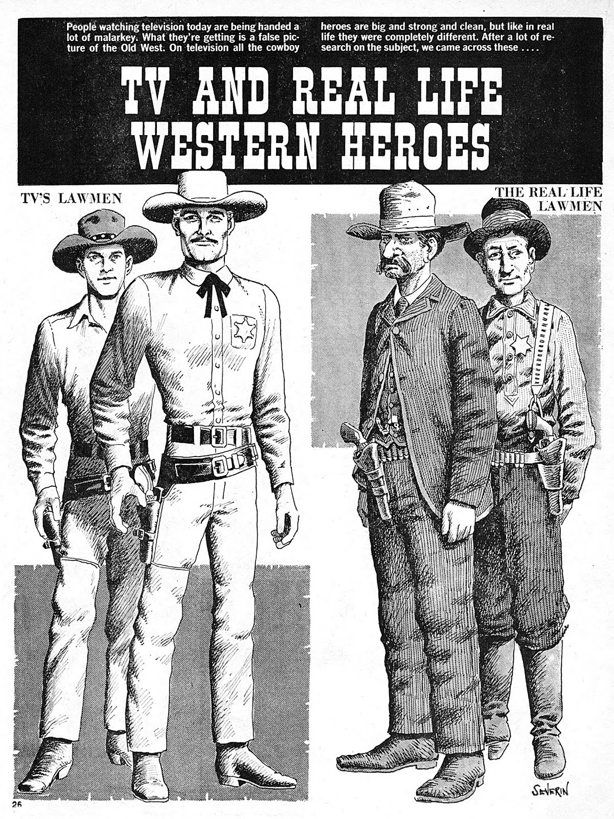 BOOKSTEVE'S LIBRARY: TV vs. Real Life-Western Heroes by John Severin-1960