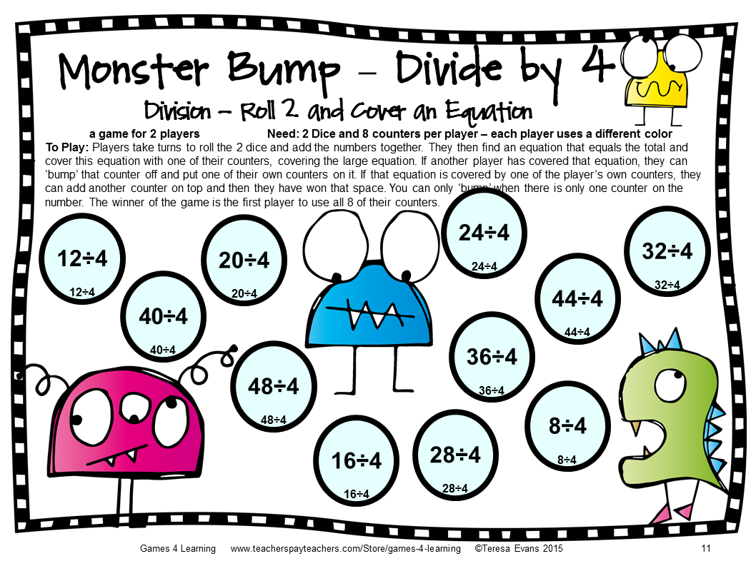 Fun Games 4 Learning: Monster Math Games Makeover!