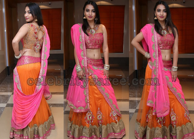 Aashi Tyagi in Orange Lehenga - Saree Blouse Patterns