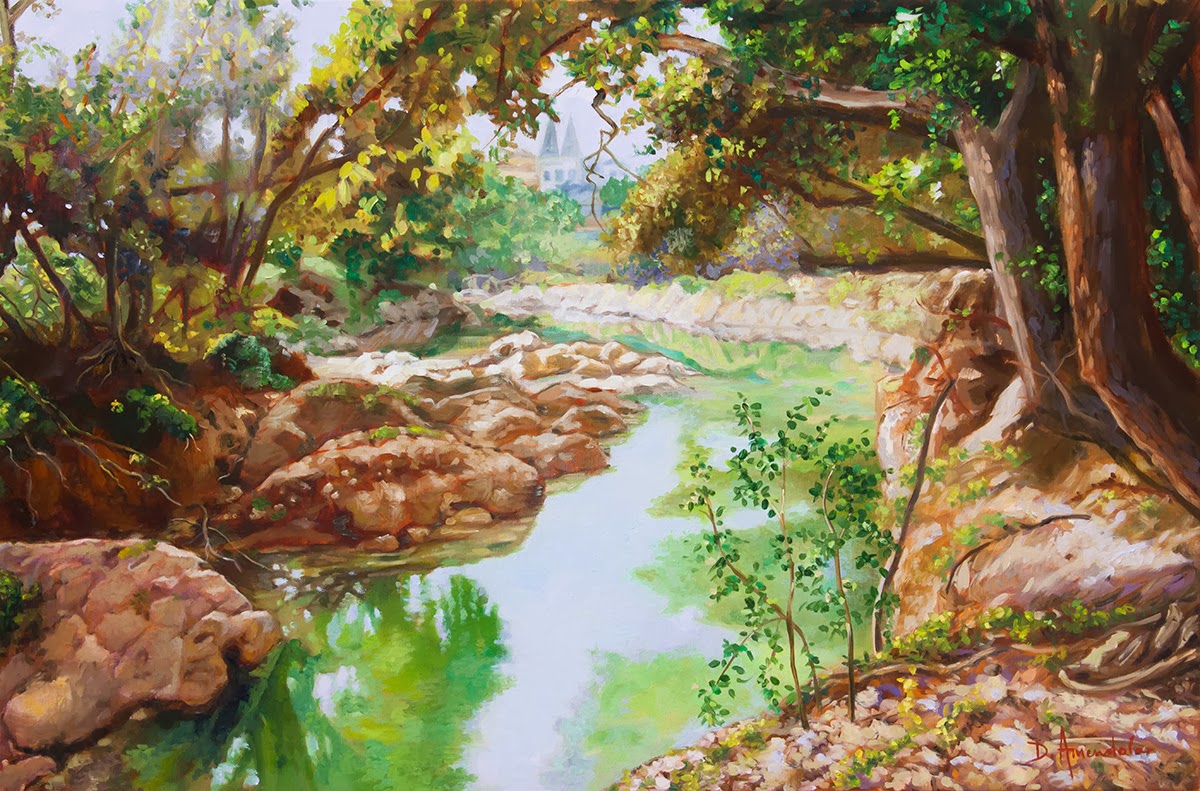Daily Painting by Artist Dominique Amendola: The creek, oil painting ...