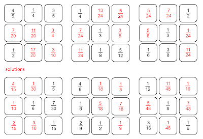 median Don Steward Magic Squares: fraction practice