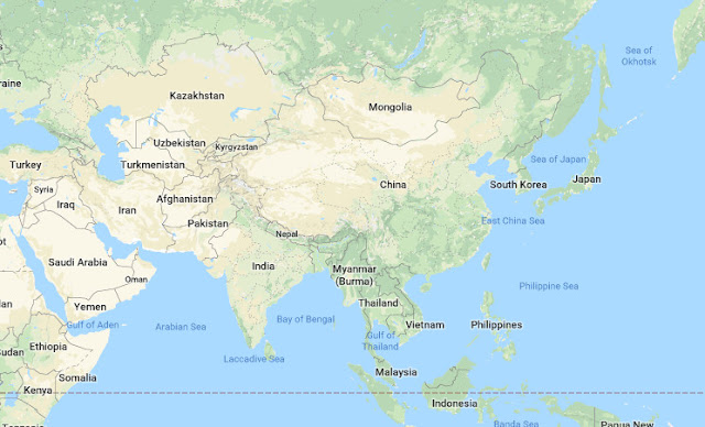 Peta ASIA Tenggara Barat Selatan Timur Lengkap dan Jelas