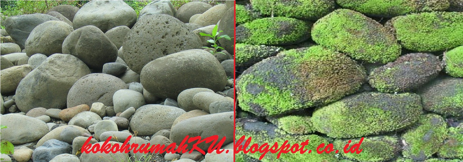 Jenis batu kali & batu pecah penyusun pondasi bangunan yang tersedia ...