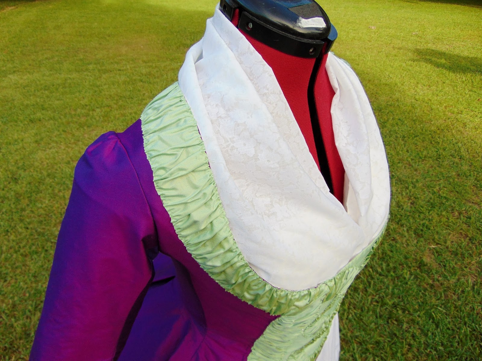 The Antique Sewist: Casaquin Jacket - Purple & Green Silk