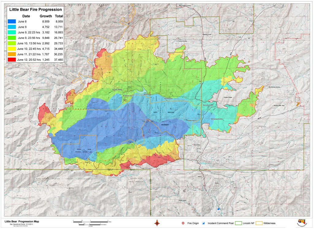 Little Bear Fire Update - Ruidoso, NM. June 14, 2012.
